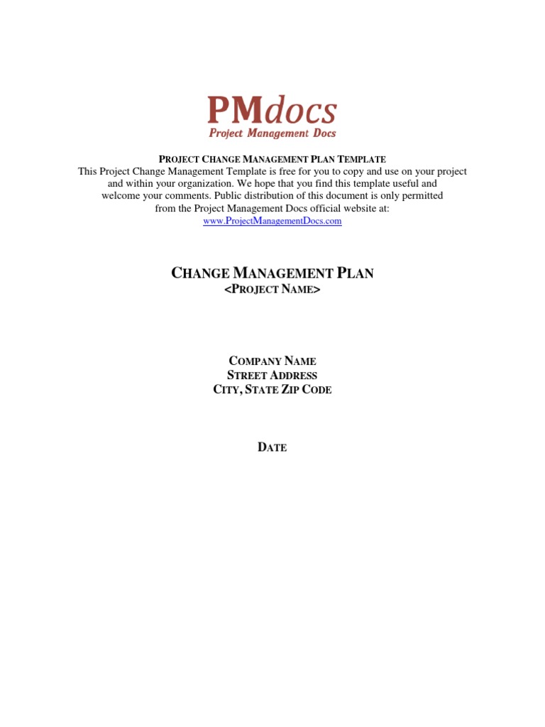 Change Management Plan Template | PDF | Change Management | Project Manager