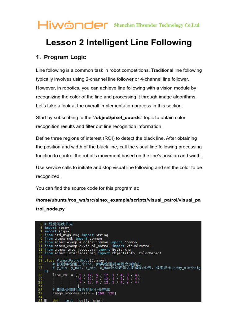 Lesson 2 Intelligent Line Following | PDF | Parameter (Computer Programming) | Robot