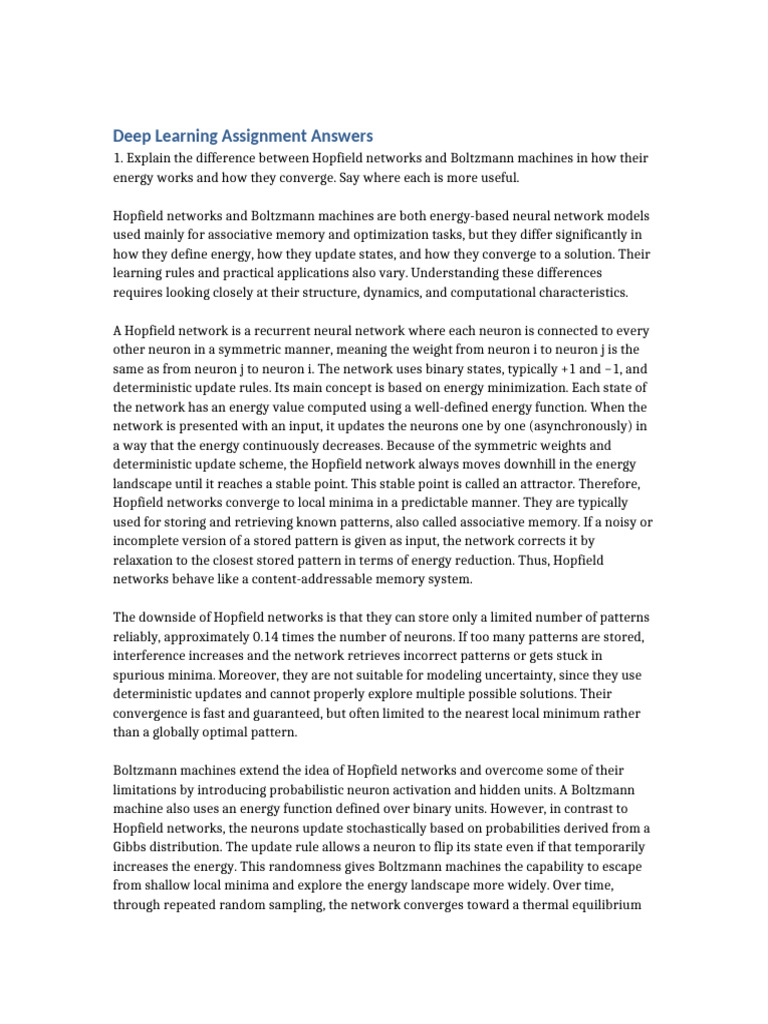 Deep Learning Assignment | PDF | Computational Neuroscience | Applied Mathematics