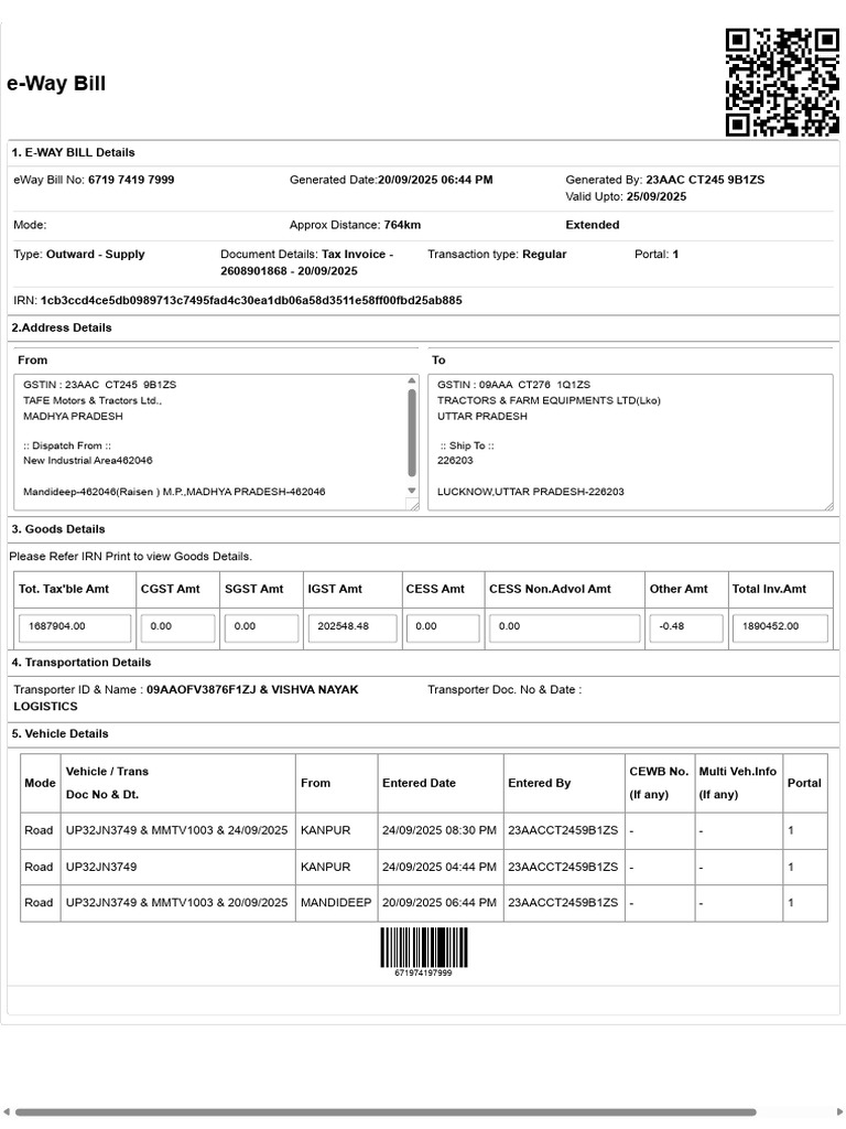 E-Way Bill System | PDF