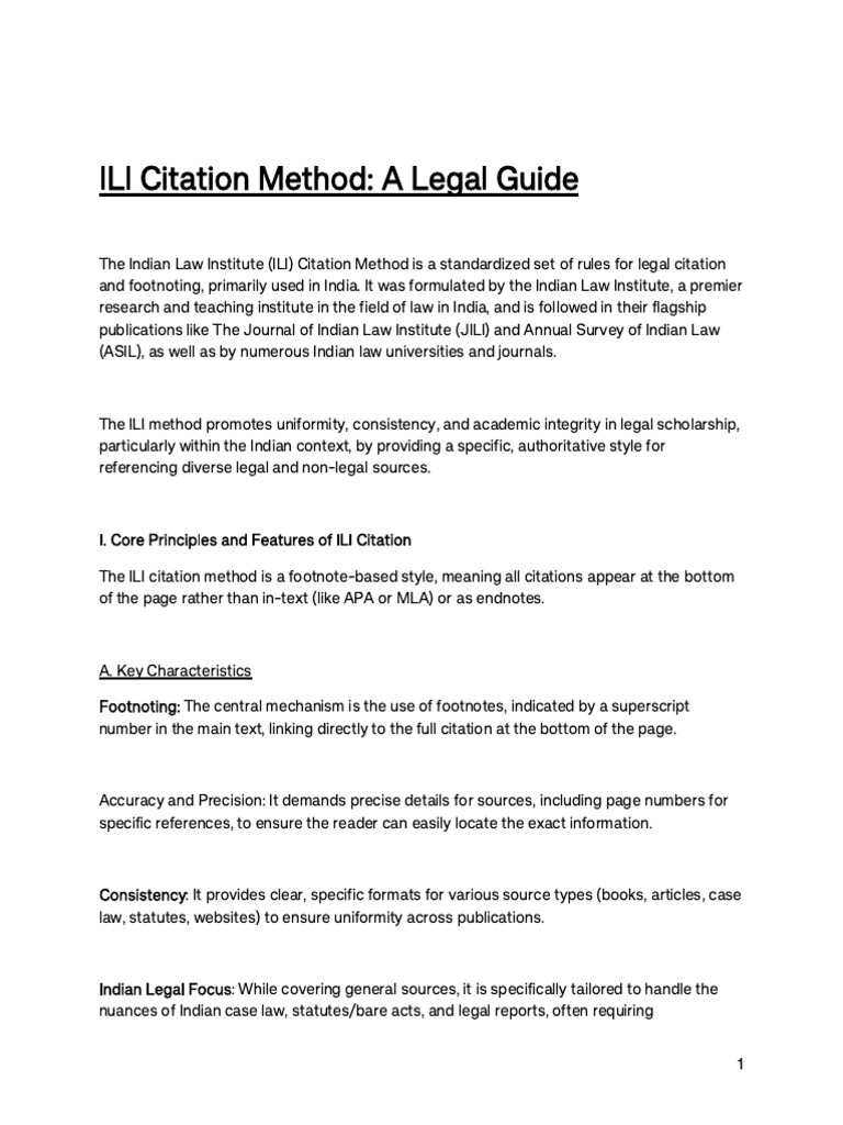 ILI Citation Method | PDF | Citation | Note (Typography)