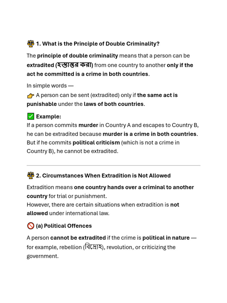 Double Criminality | PDF | Extradition | Crimes
