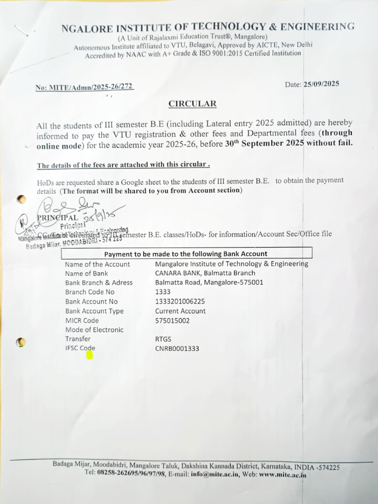 Circular.fees.Payment.2yr | PDF