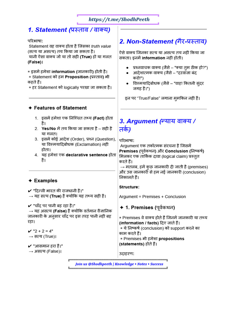 Demo Logical Reasoning (Shodhpeeth) Hindi | PDF