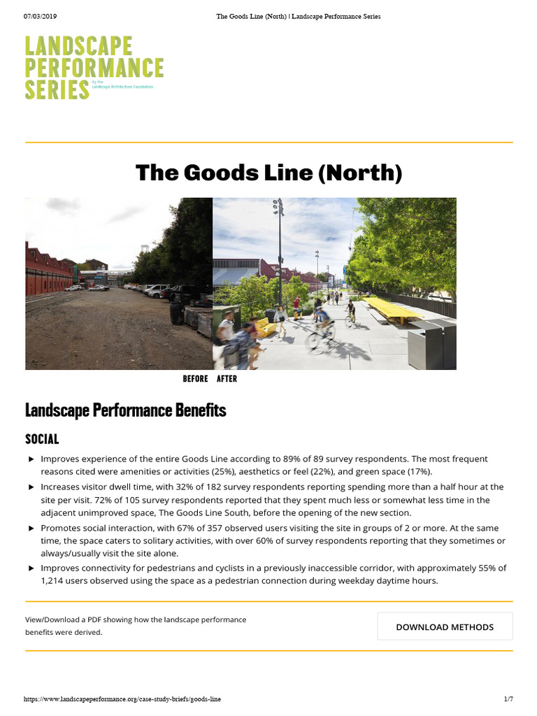 The Goods Line North: Urban Park Benefits | PDF