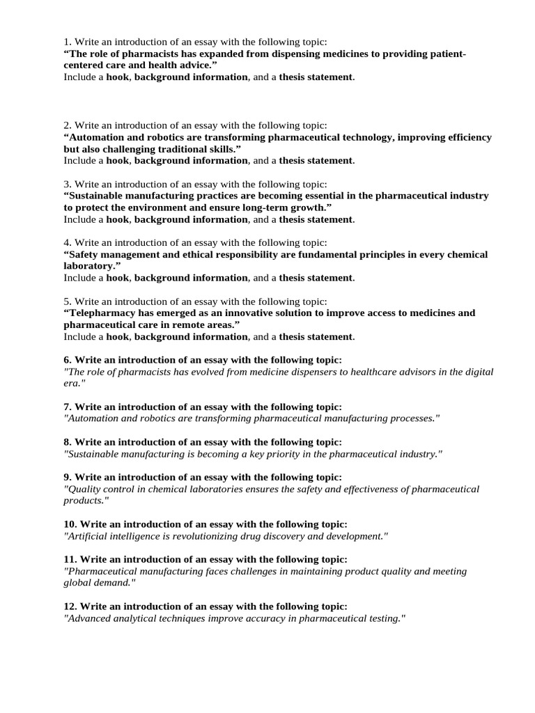 Introduction Essay - Sample | PDF