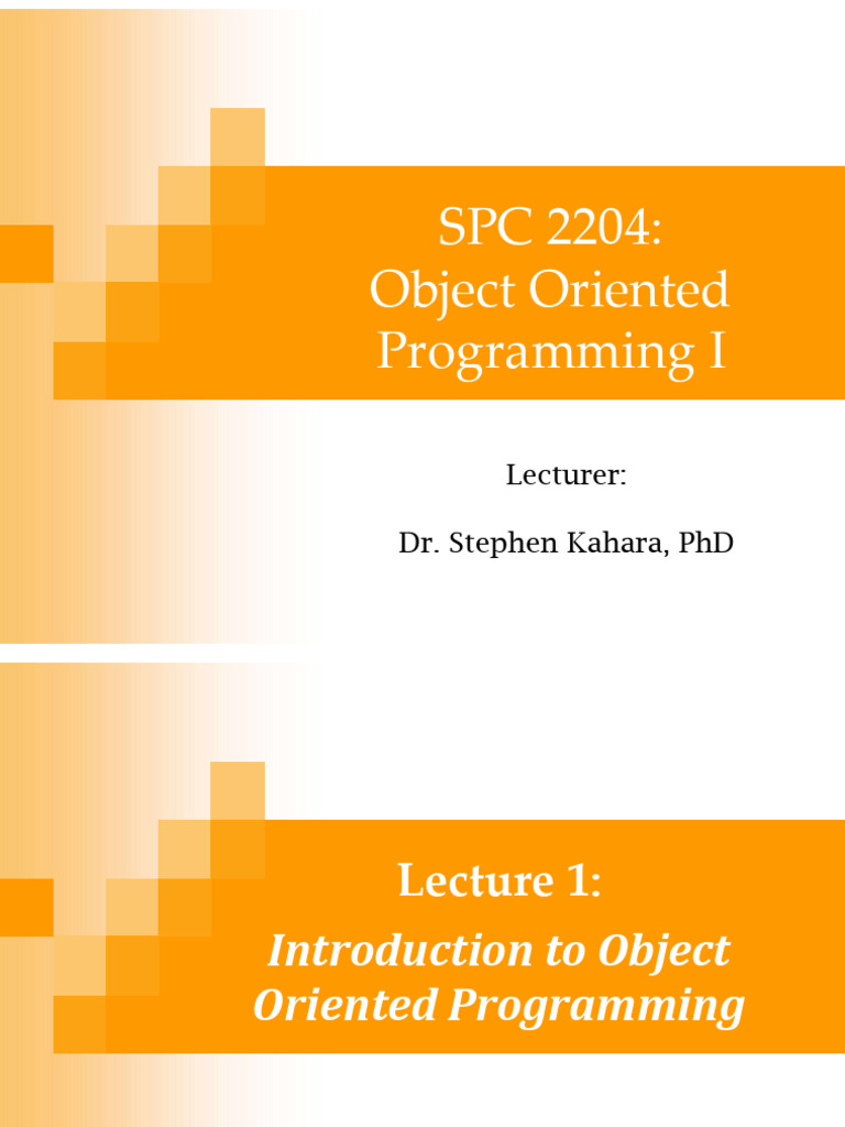 Lecture 1 Class Notes On Object Oriented Programming in CPP | PDF ...
