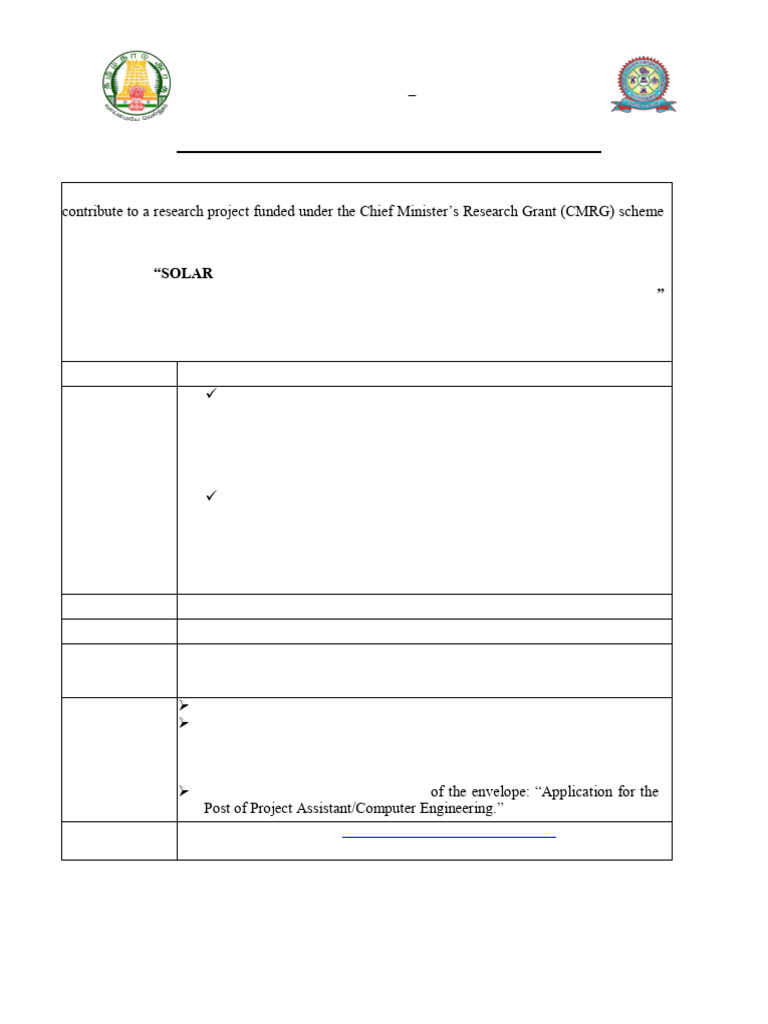 Project Assistantship at Government Polytechnic | PDF