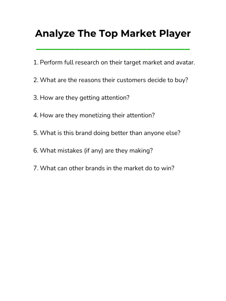 Analyze the Top Market Player | PDF