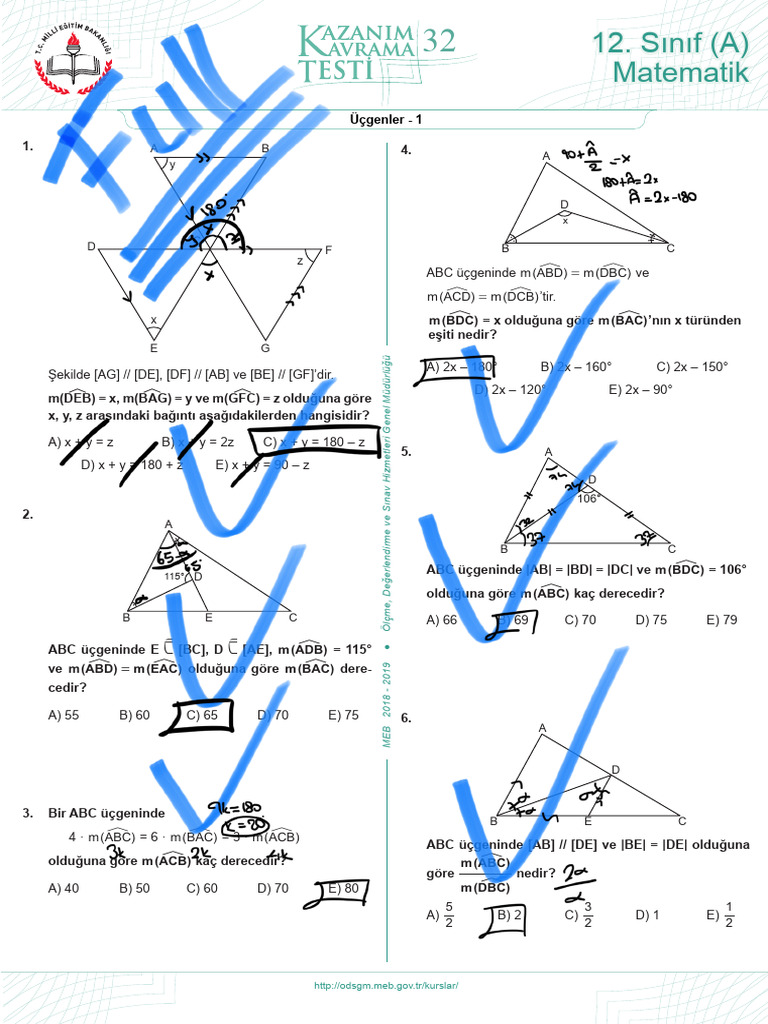 Sınıf (A) Matematik: A y B A | PDF