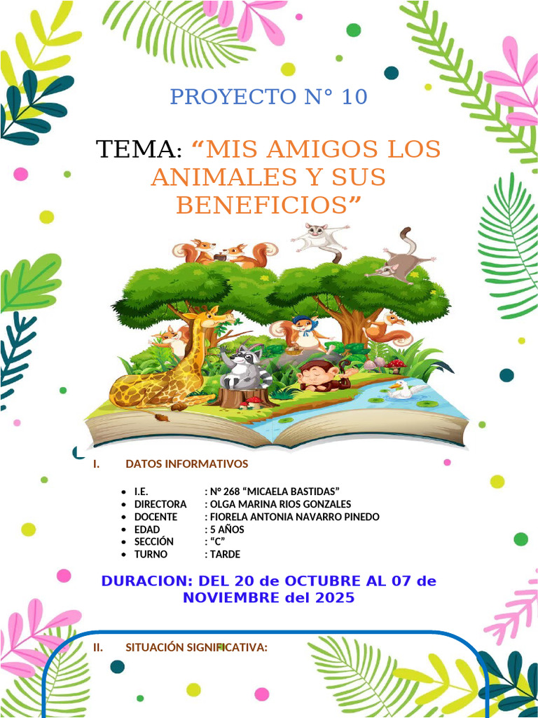 Proyecto #10 Mis Amigos Los Animales y Sus Beneficios | PDF ...