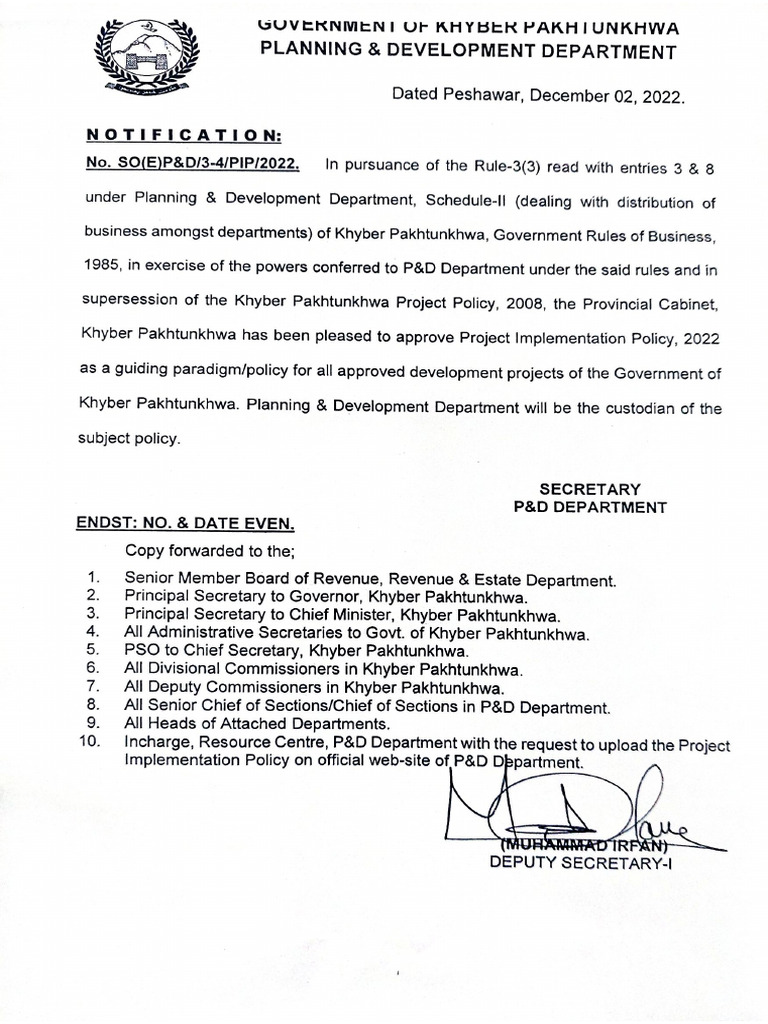 Project Implementation Policy | PDF