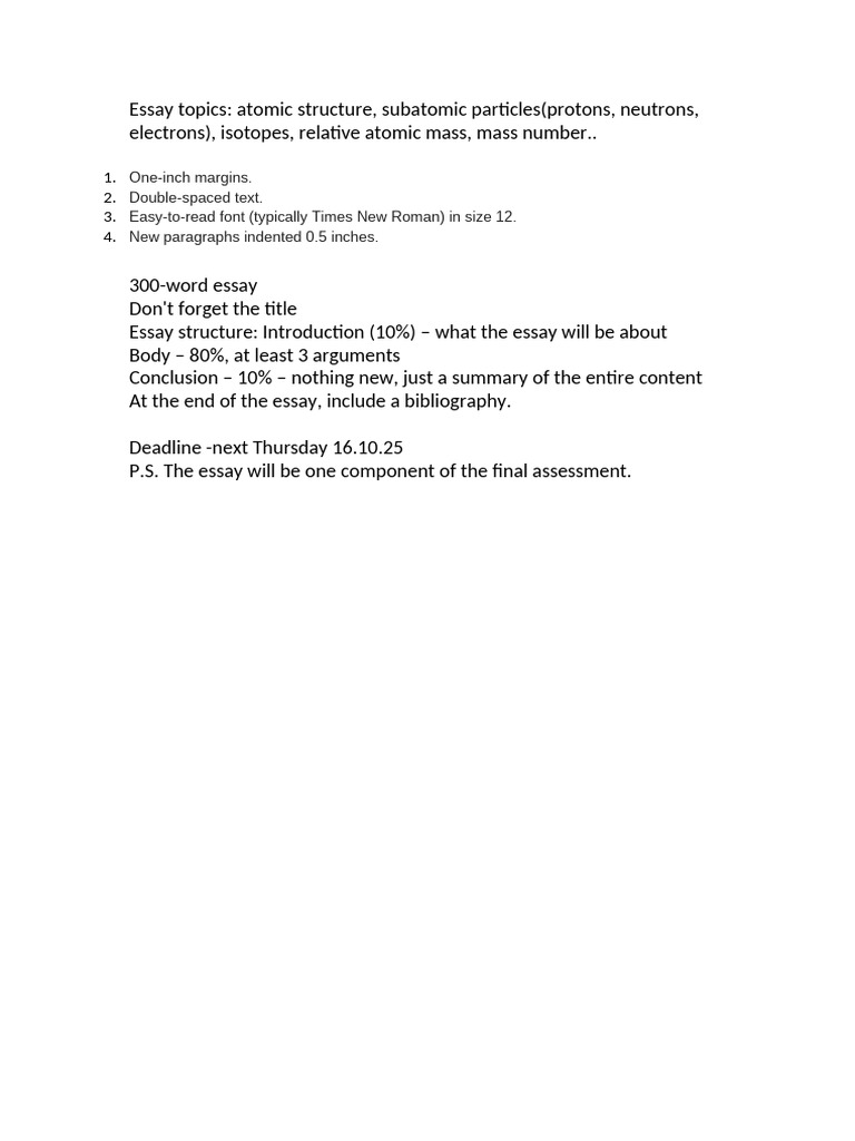 Essay Template | PDF
