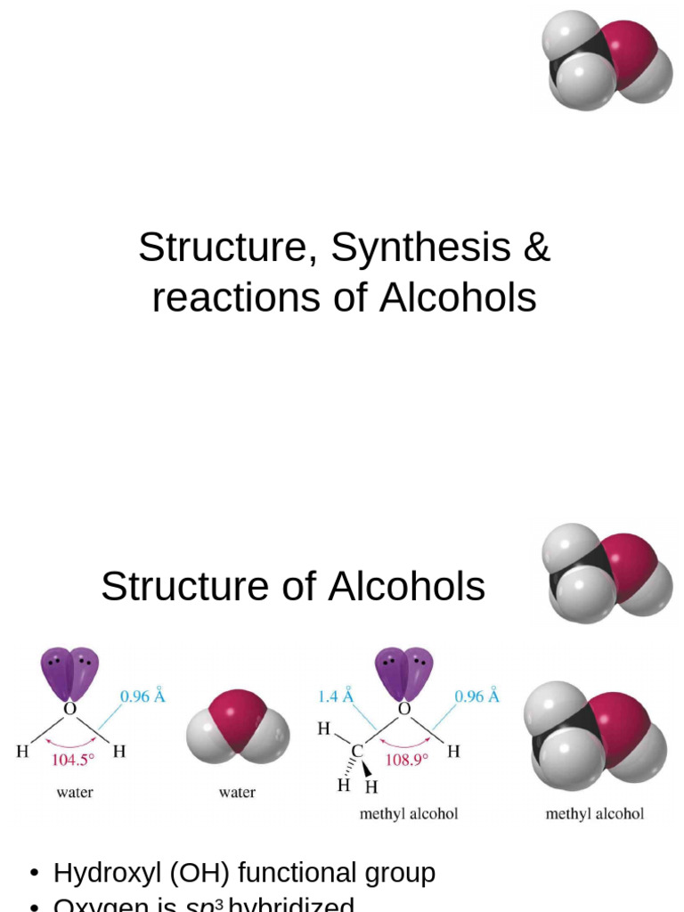 Alcohols: Structure, Synthesis & Reactions | PDF | Ester | Aldehyde