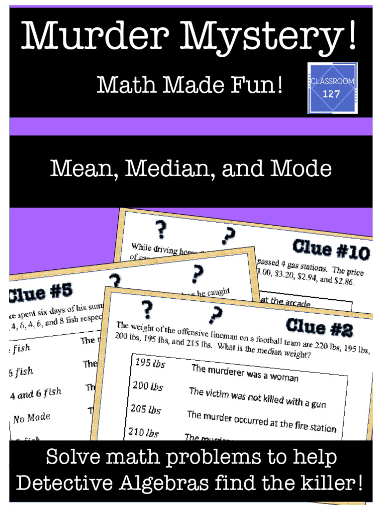 Math Murder Mystery Finding Mean Median and Mode | PDF | Detective