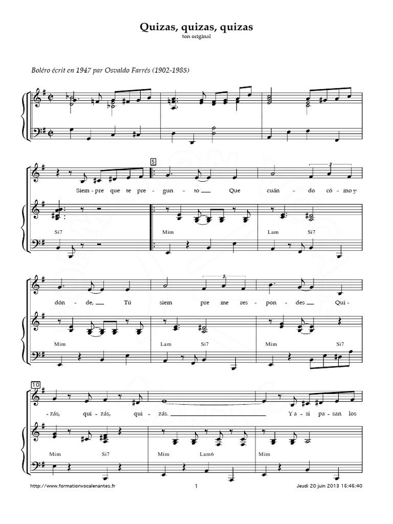 Quizas Quizas Quizas A | PDF