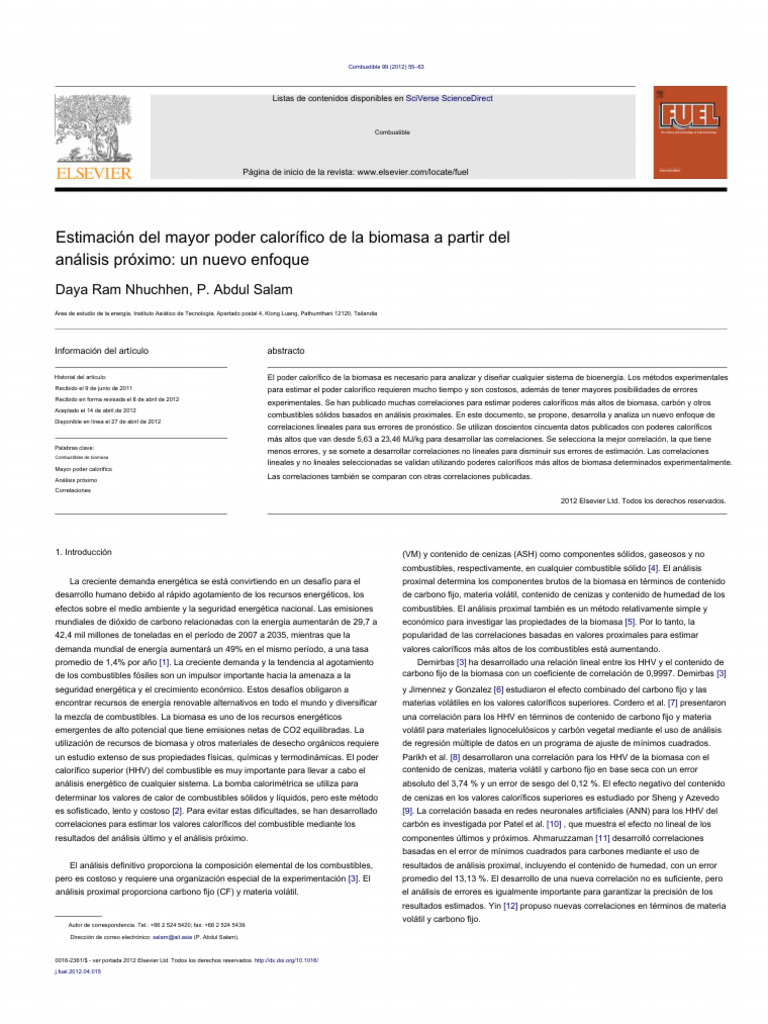 2012 - Nuchen - Estimation of Higher Heating Value of Biomass From ...