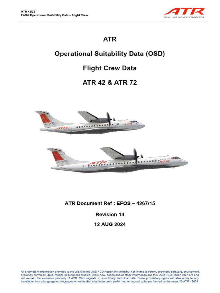 ATR-42 - 72 OSD FCD - Ref EFOS-4267-15 Revision 14 - Repaired - Annotated | PDF | Aviation ...