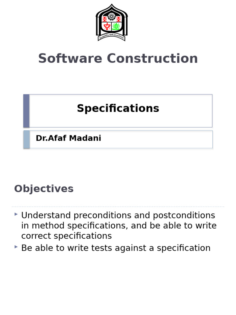 Specifications | PDF | Method (Computer Programming) | Parameter (Computer Programming)