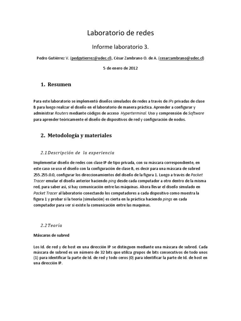 Lab3 Final | Descargar gratis PDF | Dirección IP | Protocolos de internet