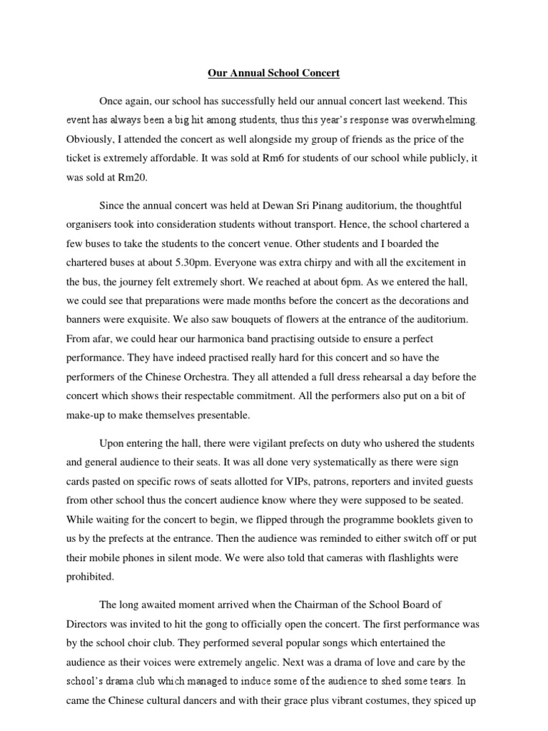 Our Annual School Concert | PDF | Entertainment | Performing Arts