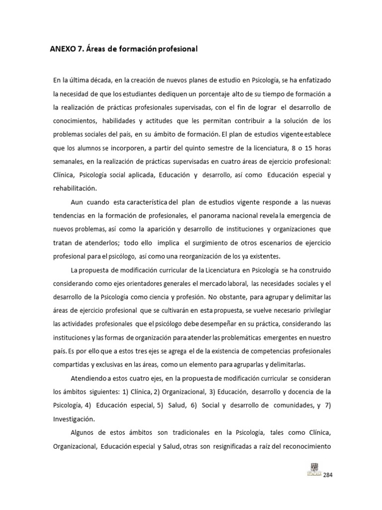 Áreas de Formación Profesional - 240830 - 170201 | PDF | Sicología ...