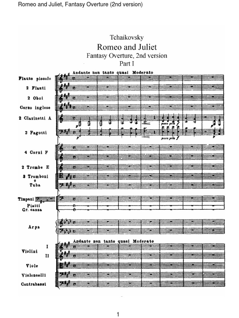 Tchaikovsky Romeo And Juliet I Pdf Compositions Plays