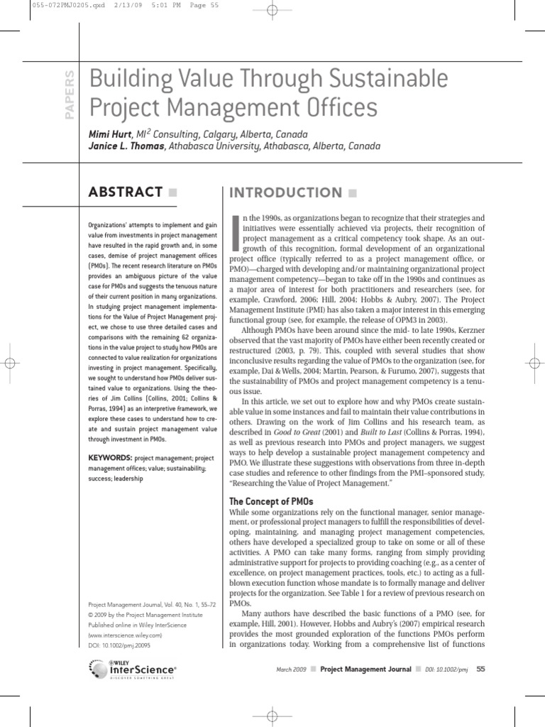 Sustainable Value in Project Management Offices | PDF | Project ...