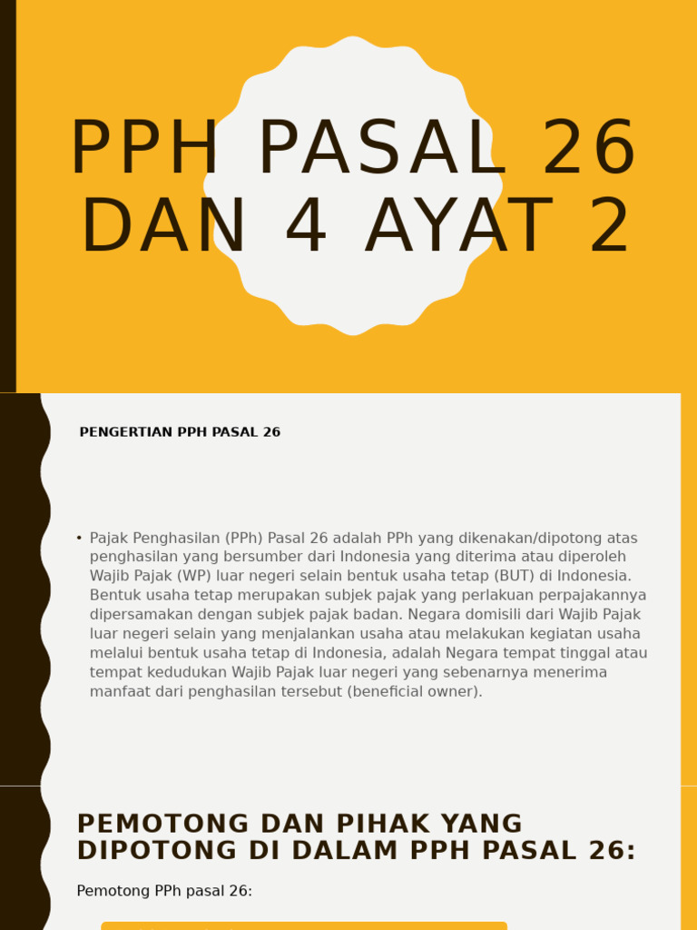 PPh Pasal 26 dan 4 Ayat 2: Panduan Lengkap | PDF