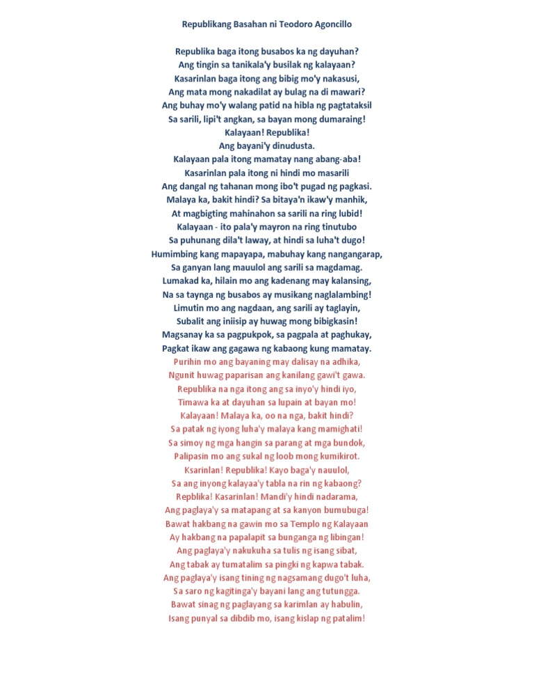 Republikang Basahan Ni Teodoro Agoncillo