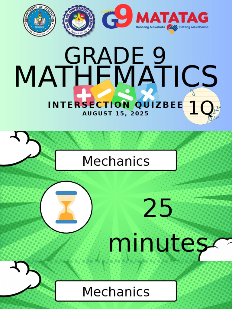 Grade 9 Mathematics Intersection Quizbee | PDF