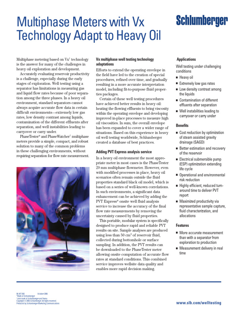 Multiphase Meters With VX Technology | PDF | Flow Measurement ...