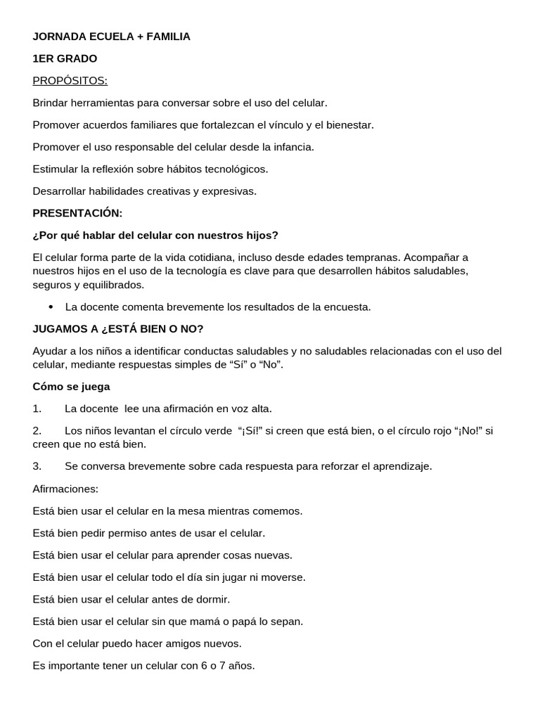 JORNADA ECUELA - Familia | PDF | Aprendizaje | Ciencia cognitiva