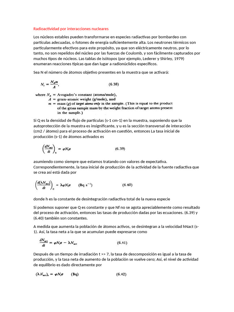 Radioactividad Por Interacciones Nucleares | PDF | Desintegración ...
