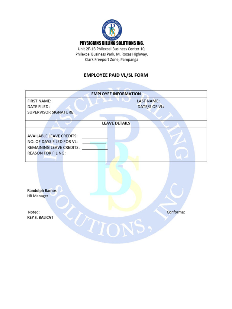 Leave Form2 | PDF