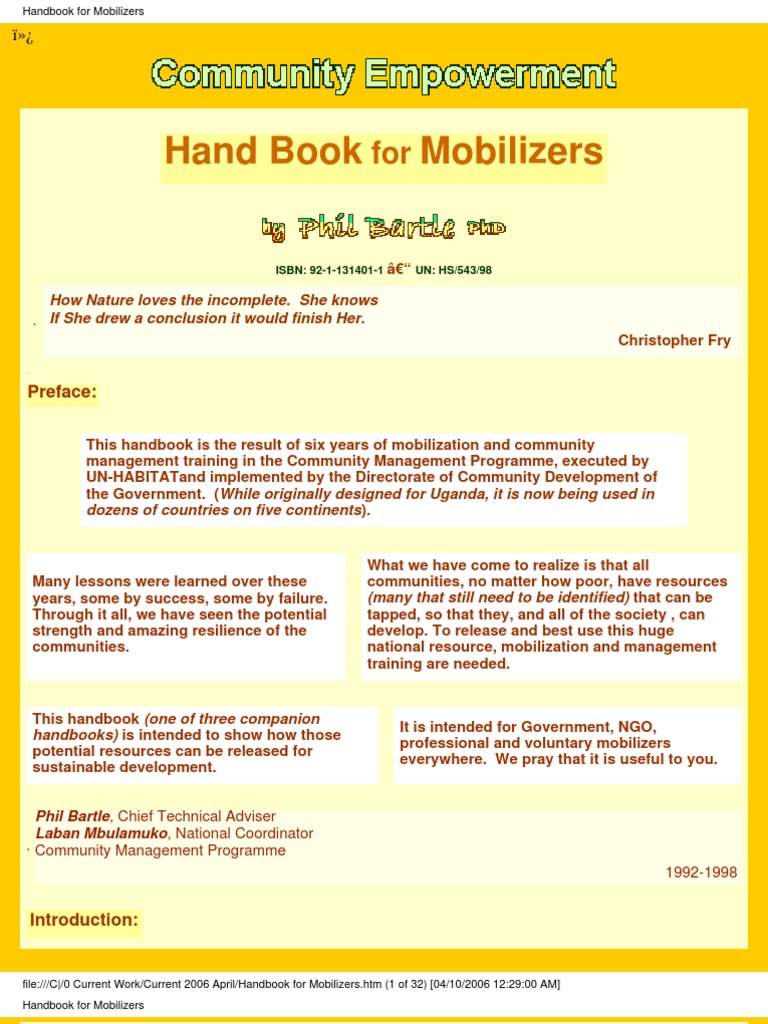 Mobilization Guide for Change Agents | PDF | Empowerment | Community