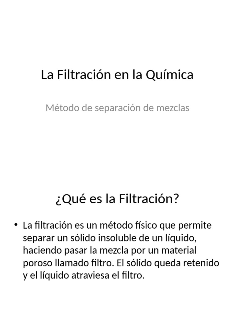 Filtracion en La Quimica | PDF