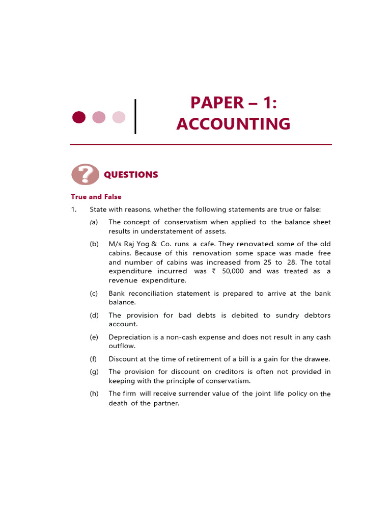 CA Foundation Paper - 1-Accounting RTP For January 2026 | PDF | Expense ...