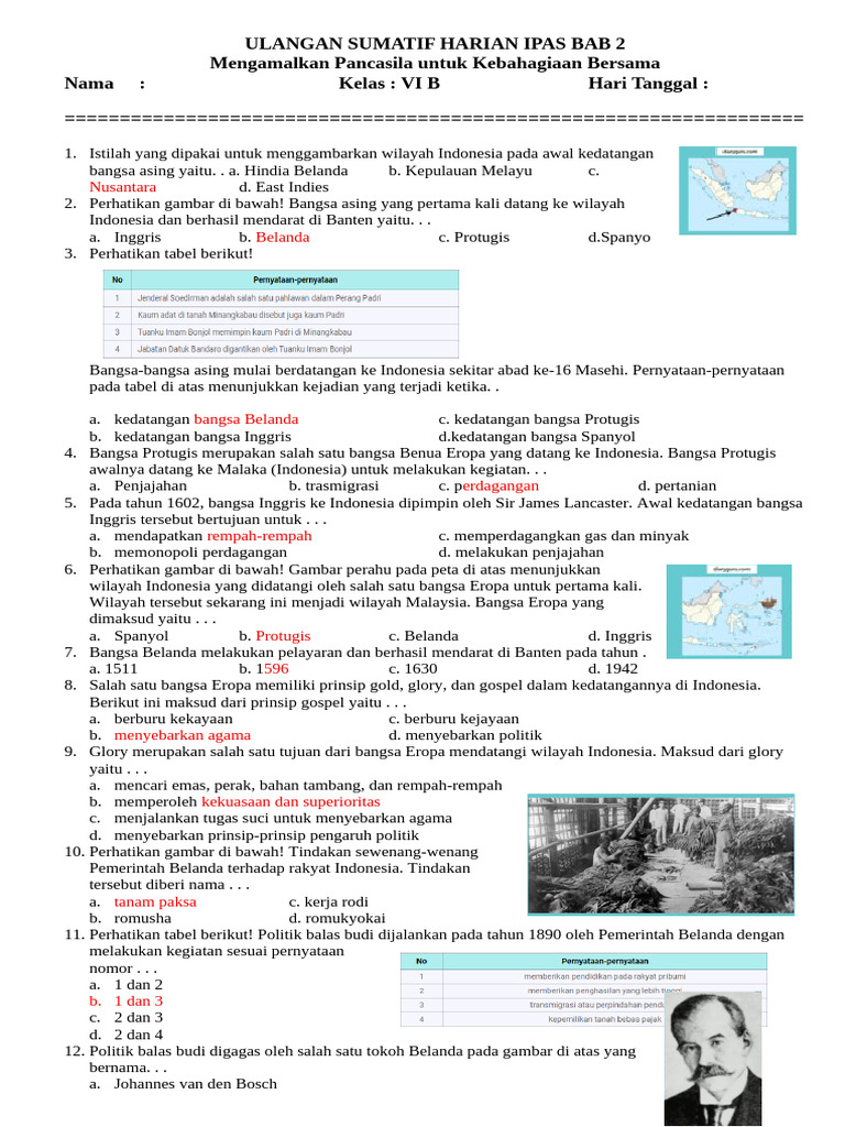 Ulangan Sumatif Ipas Bab 2 | PDF