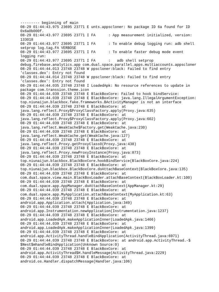 Com - Dual.space - Parallel.apps - Multiaccounts.appscloner Logcat | PDF | Mobile Computers ...