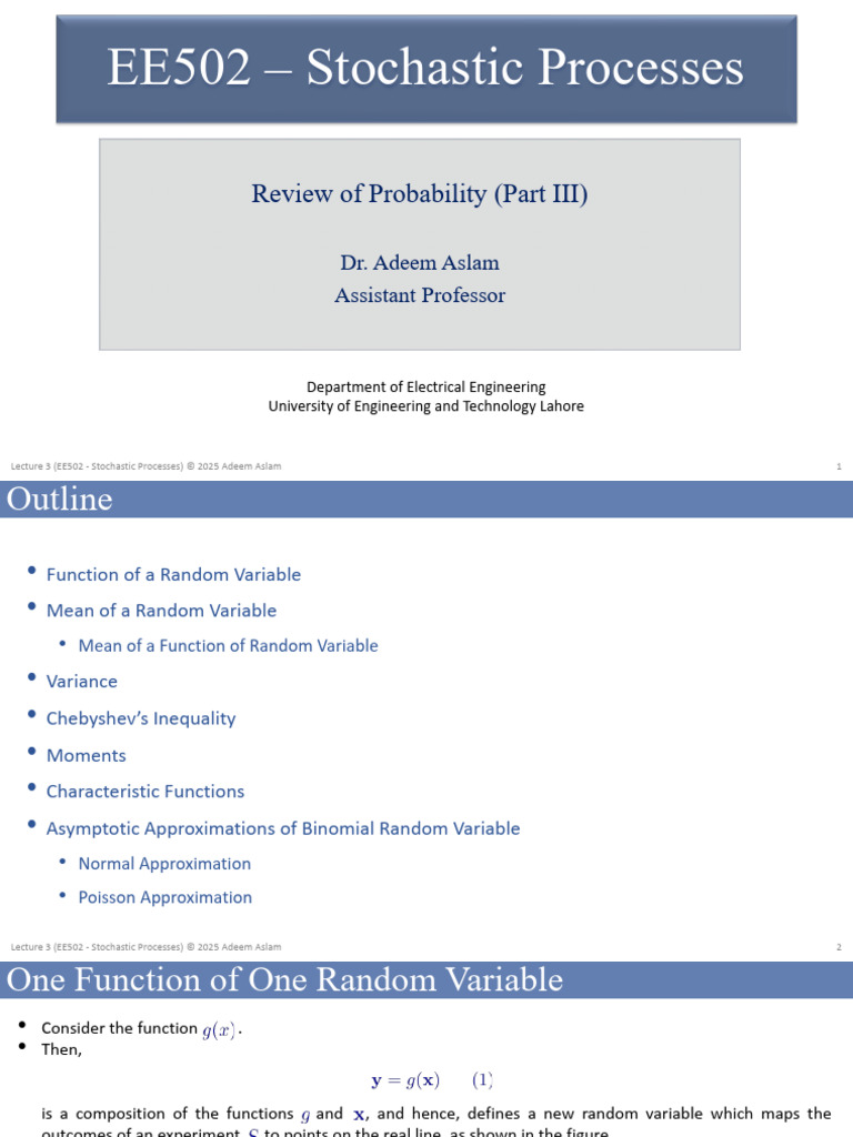 Lecture 3 (1) | PDF | Probability Density Function | Random Variable