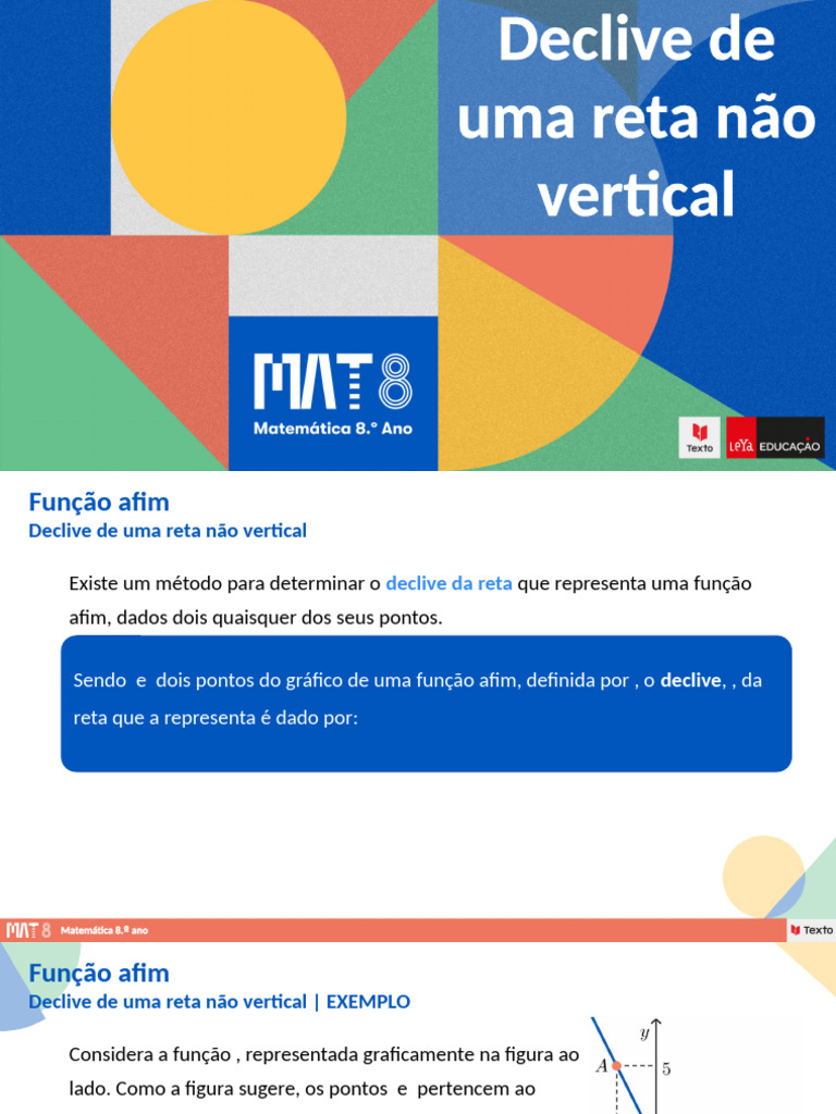 Declive de uma reta não vertical | PDF | Sistema de coordenada ...