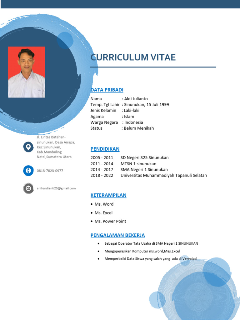 Curriculum Vitae: Data Pribadi | PDF