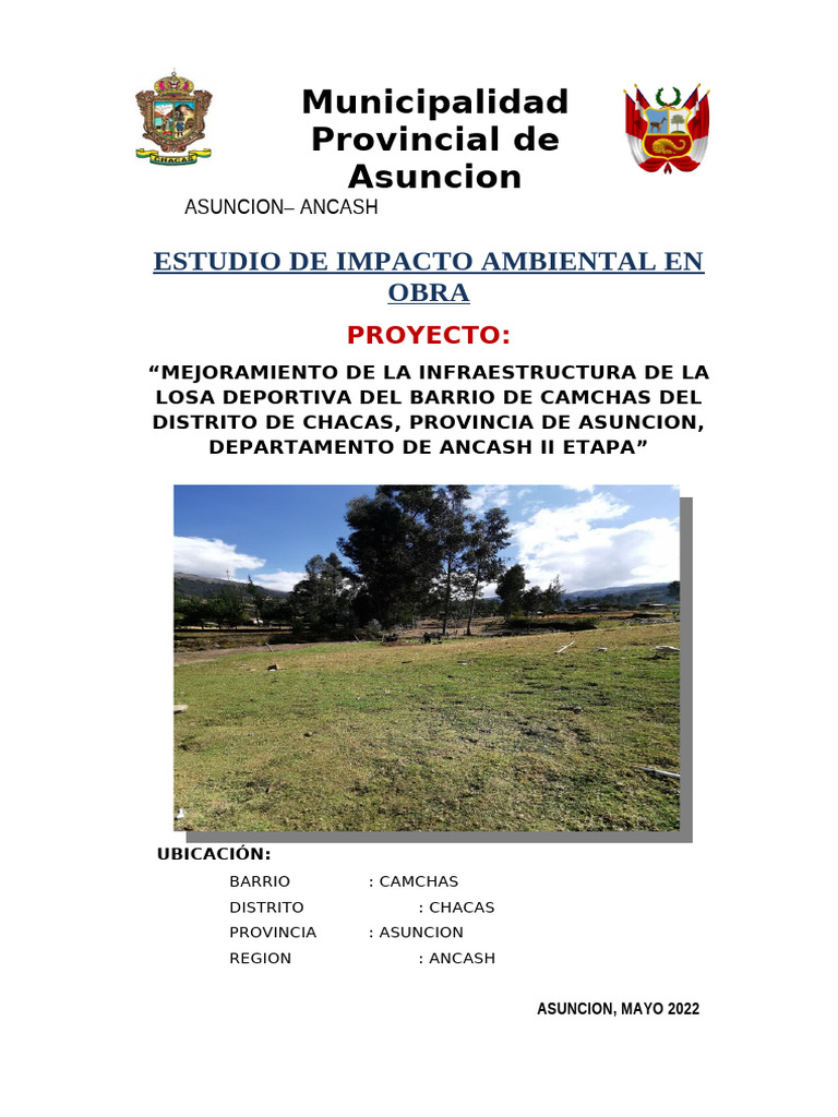 Estudio de Impacto Ambiental | PDF | Evaluación de impacto ambiental ...