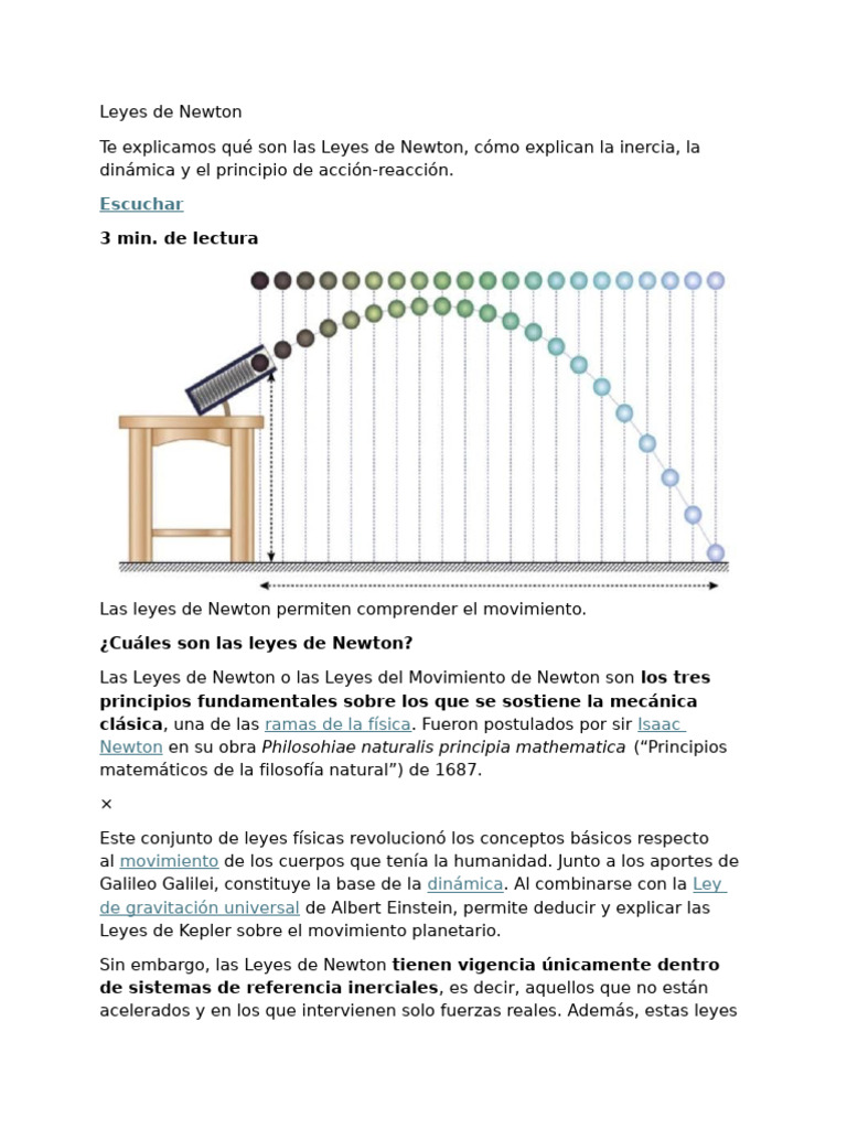 Principio de acción y reacción en Newton | PDF | Las leyes del ...