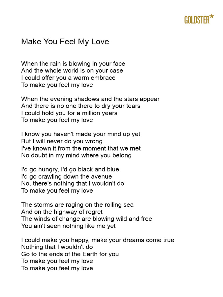 Adele's "Make You Feel My Love" Lyrics | PDF