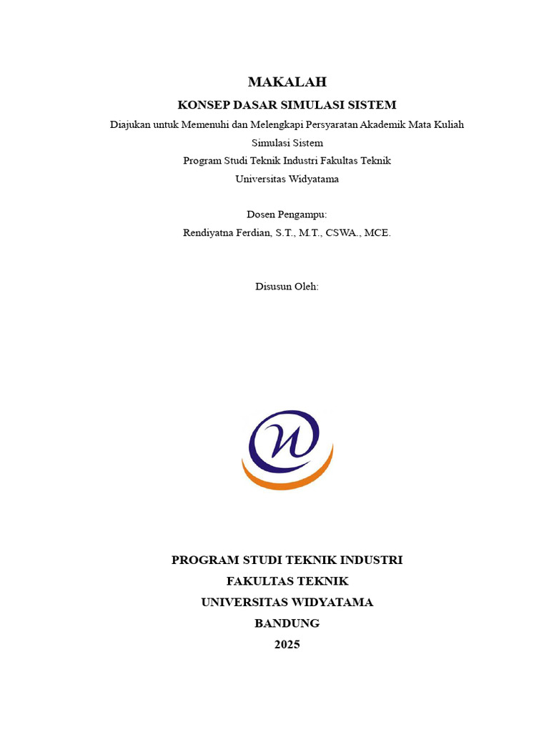 Konsep Dasar Simulasi Sistem Teknik Industri | PDF