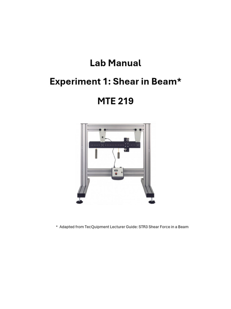 Lab 1 Shear in Beam | PDF | Beam (Structure) | Force