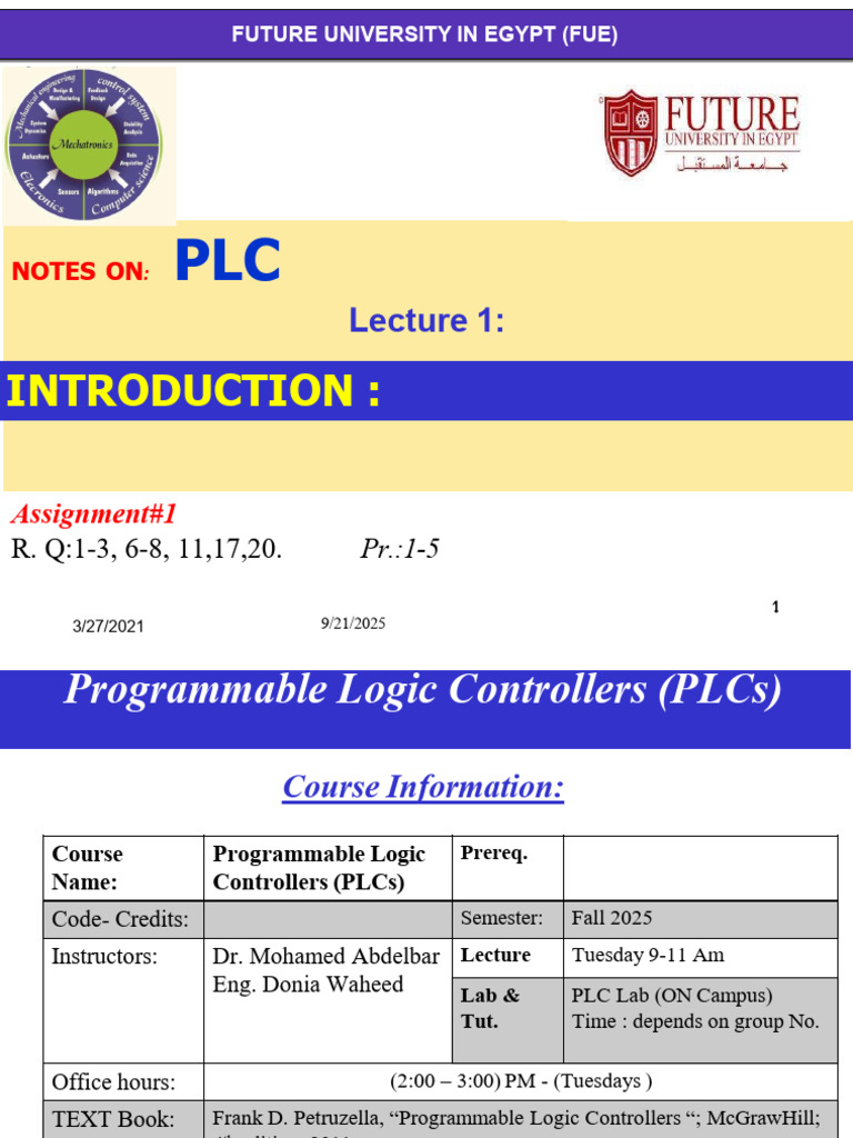 Lect 1 Overview | PDF | Programmable Logic Controller | Relay