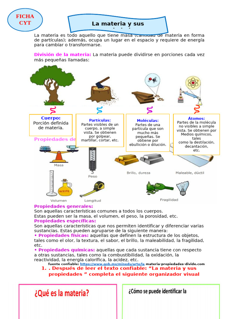 Propiedades de la Materia y su División | PDF | Importar | Sustancias ...